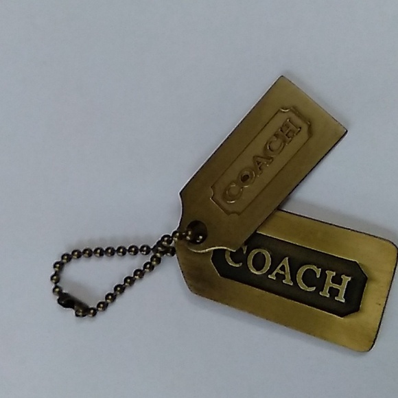 Coach | Bags | Brass Double Genuine Coach Tag Purse | Poshmark